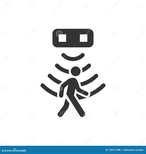 Motion Sensor Icon In Flat Style Sensor Waves With Man Vector I Stock Vector Illustration Of