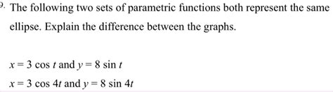 solved the following two sets of parametric functions both represent