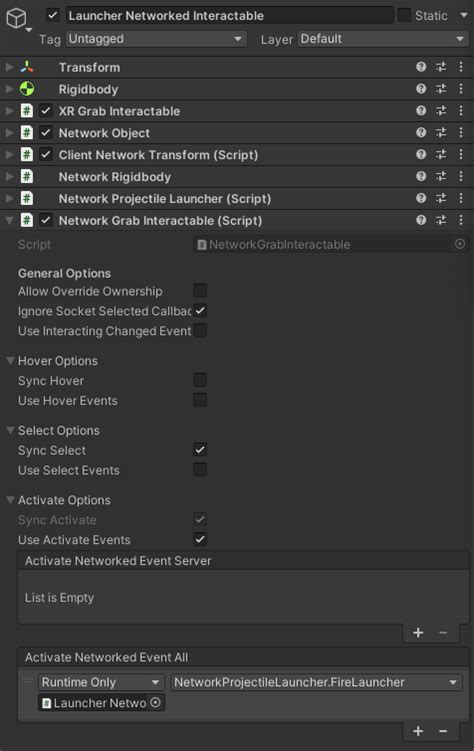 There Is No Network Grab Interactable Component In Multiplayer Template