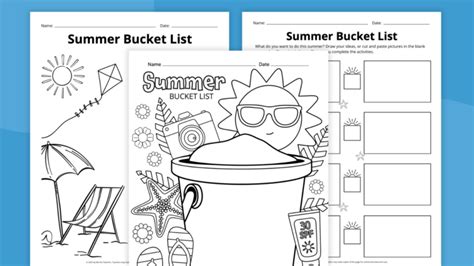 Summer Bucket List Printables
