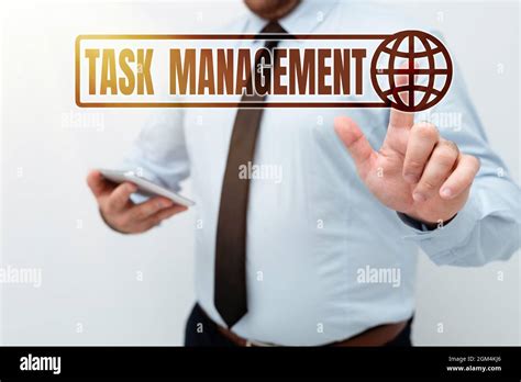 Text Caption Presenting Task Management Internet Concept The Process