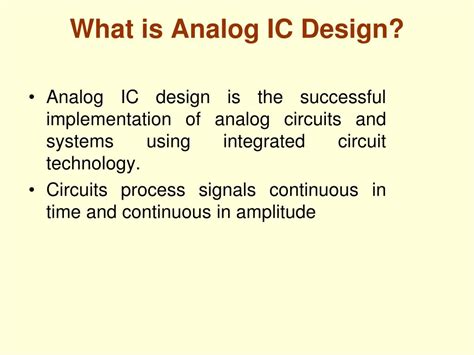 Ppt Analog Ic Design Powerpoint Presentation Free Download Id 1611496