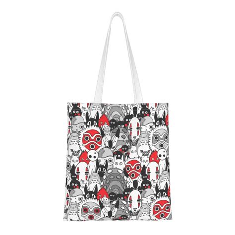 미야자키 하야오 토토로 숄더 백 여성용 에코 쇼핑백 귀여운 대용량 캔버스 토트 백 접이식 캔버스 백 Aliexpress