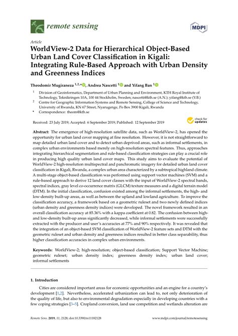 Pdf Worldview 2 Data For Hierarchical Object Based Urban Land Cover