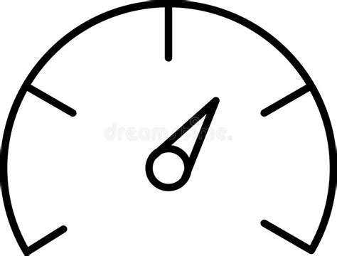 Speedometer Vector Thin Line Icons Set Dashboard Indicator Gauge Scale Tachometer Icon