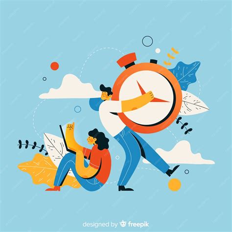 방문 페이지의 시간 관리 개념 무료 벡터