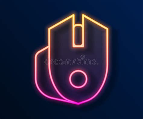 Glowing Neon Line Computer Mouse Gaming Icon Isolated On Black Background Optical With Wheel