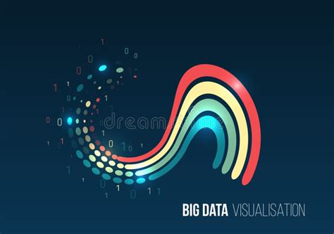 Abstract Illustration Of Big Data Visualization Made As A Wave Of Bright Colored Stripes
