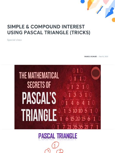 Simple Compound Interest Using Pascal Triangle Tricks With Anno Pdf Simple Compound Interest Using Pascal Triangle Tricks With Anno Pdf