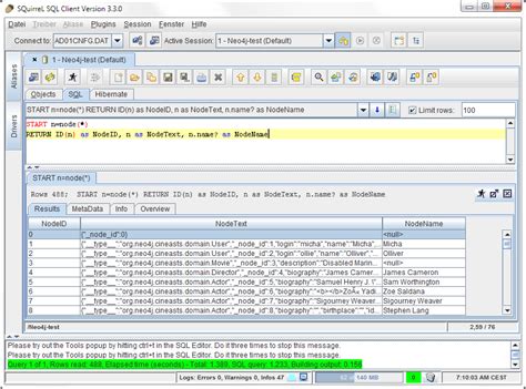 cypher jdbc tools testing results graph database and analytics