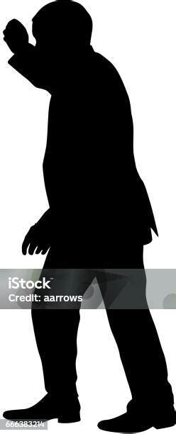그의 손 제기와 남자의 실루엣입니다 벡터 일러스트 레이 션 가득 찬에 대한 스톡 벡터 아트 및 기타 이미지 가득 찬 길이 디자인 Istock