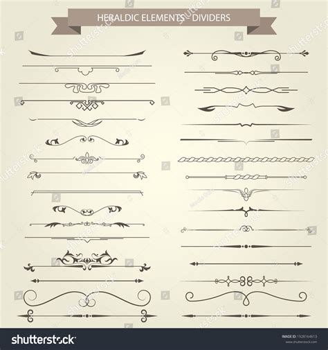 Vintage Book Vignettes Dividers Separators Elegant Stock Vector