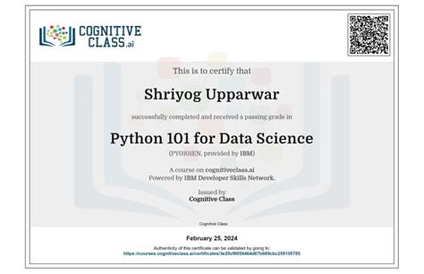 Python Datascience Cognitiveclass Ibmdeveloperskillsnetwork Shriyog Upparwar