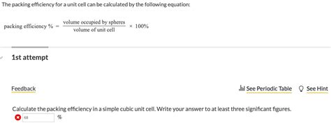 Solved The Packing Efficiency For A Unit Cell Can Be Chegg Com