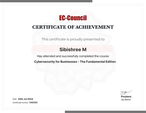 Sibishree M On Linkedin Cybersecurity Ecouncil Businesssecurity