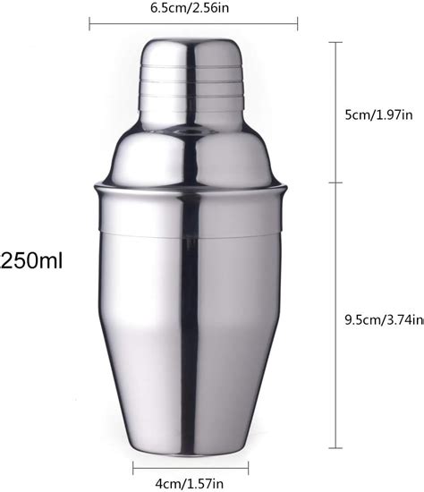 Cocktail Shaker Small Martini Shaker Stainless Steel Small Drink Shaker With Strainer And Lid