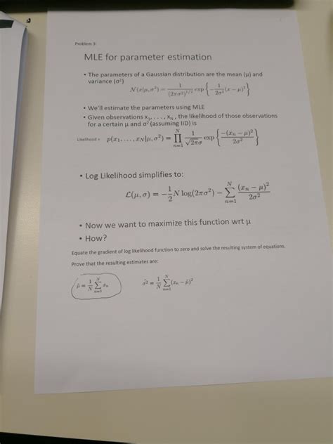Solved Problem MLE For Parameter Estimation The Chegg