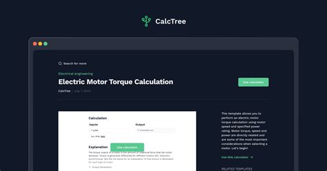 Calculate An Electric Motors Torque Calctree