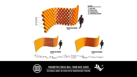 Parametric Brick Wall Array With Spacing From Base Curve Rhino Grasshopper Script Algorithm Download