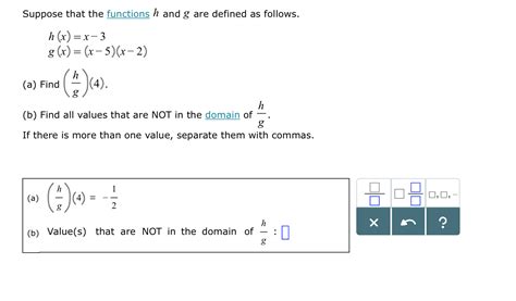 Solved Suppose That The Functions H And G Are Defined As