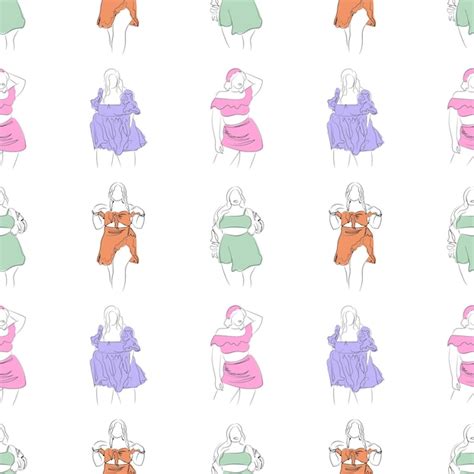 Lijntekeningen Mode Illustraties Van Modellen Premium Vector