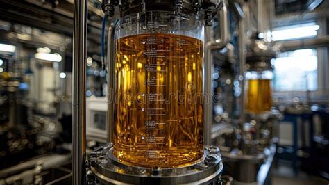 Industrial Bioreactor Liquid Fermentation Process In Biotech Stock