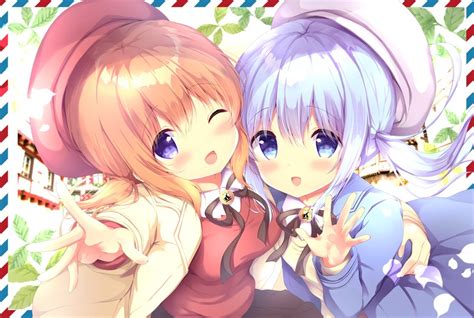 Kafuu Chino And Hoto Cocoa Gochuumon Wa Usagi Desu Ka Drawn By