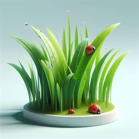 3d Models Grass Premium Ai Generated Vector