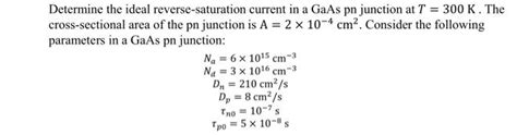 Solved Determine The Ideal Reverse Saturation Current In A
