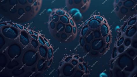Premium Ai Image Microscopic View Of A Cluster Of Cells And Molecules