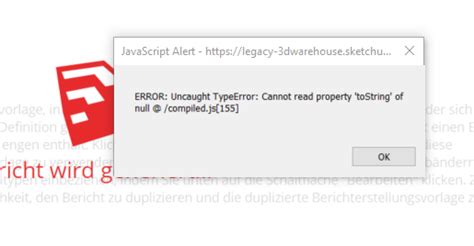 Generate Report Errormessage Pro SketchUp Community