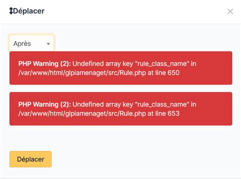 White Page When We Try To Deplace A Rule · Issue 14306 · Glpi Project