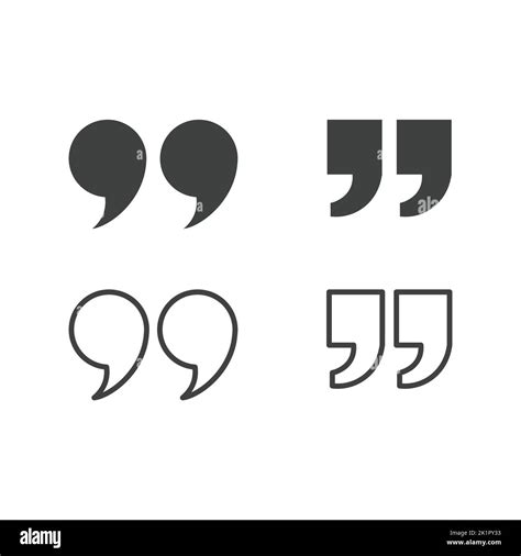 Quotes Quotation Marks Black Isolated Vector Icon Set Speech Mark Icons Stock Vector Image