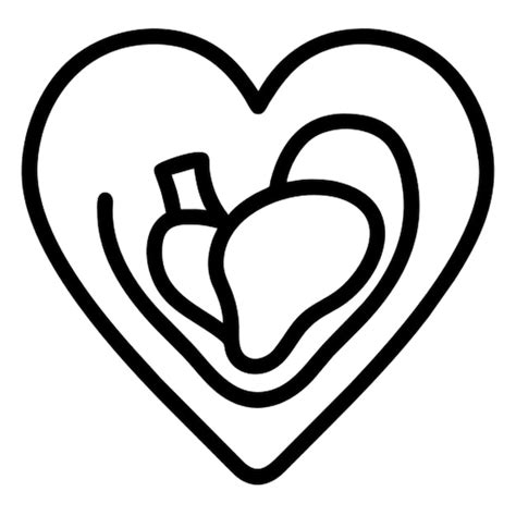 인간 심장 장기 아이콘 윤 프리미엄 벡터