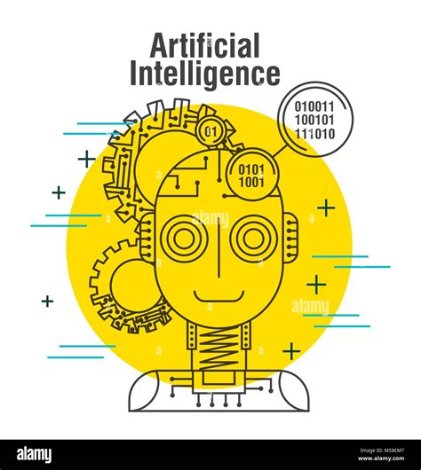 Artificial Intelligence Robot Code Binary Gear Work Technology Stock Vector Image And Art Alamy