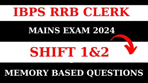 Ibps Rrb Clerk Mains Exam Memory Based Questions Shift 1and2 Youtube