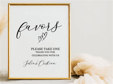 Editable Boho Bridal Shower Favors Sign Wedding Favor Sign Template