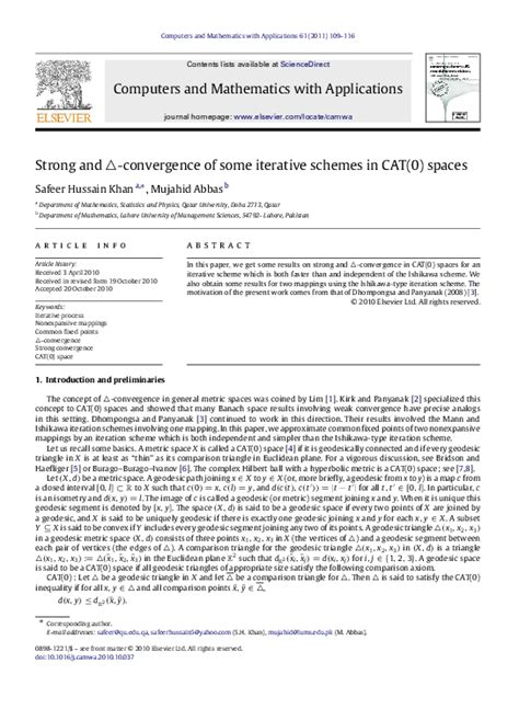 Pdf Strong Convergence In Cat0 Spaces