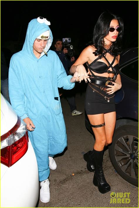Hailey Bieber Dresses As A Sexy Vampire For Halloween While Justin Bieber Goes Comfy In A Onesie