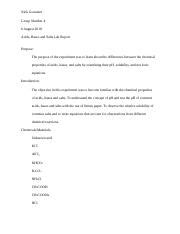 Lab Report Acids Bases And Salts Lab Docx Nick Gonzalez Group Number August Acids