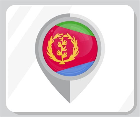 Premium Vector Eritrea Glossy Pin Location Flag Icon