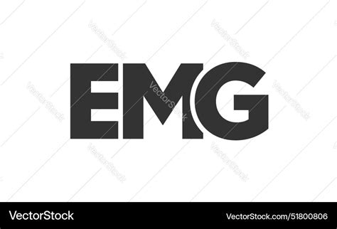 Emg Logo Design Template With Strong And Modern Vector Image
