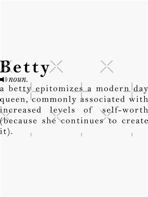 Betty Name Definition Meaning Sticker For Sale By Peachyline Redbubble