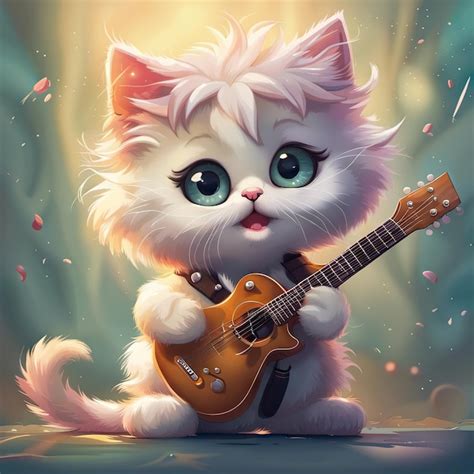 Gato Fofo Paixao Guitarra Imagens Download Grátis No Freepik