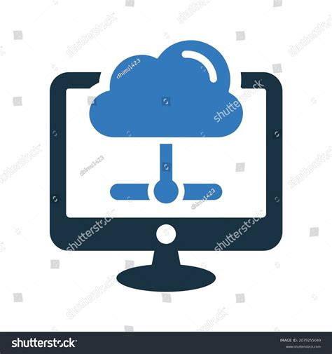 Cloud Computing Database Icon Simple Editable Stock Vector Royalty