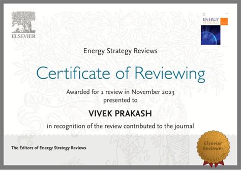 Dr Vivek Prakash On Linkedin Review Recognition Certificate From
