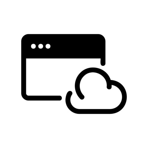 Solid Black Browser Window Icon Connected To A Cloud Computing Symbol