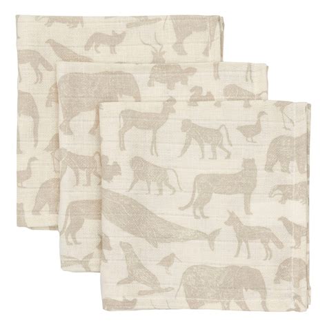 Jollein Animals Nougat 3 Stuks Hydrofiel Monddoekjes Mamaloes