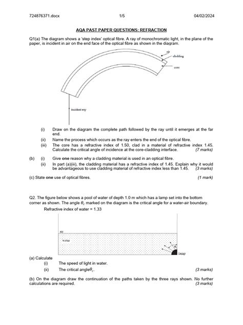 2 10 Aqa Refraction Docx 2 Pdf