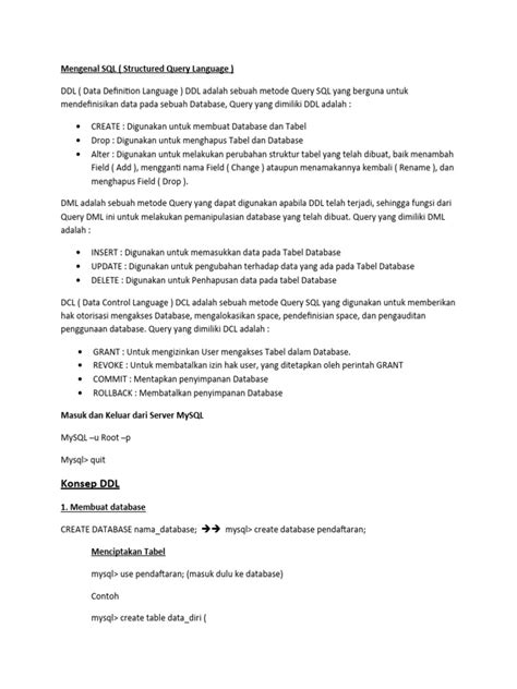 Latihan Mengenal Sql Pdf